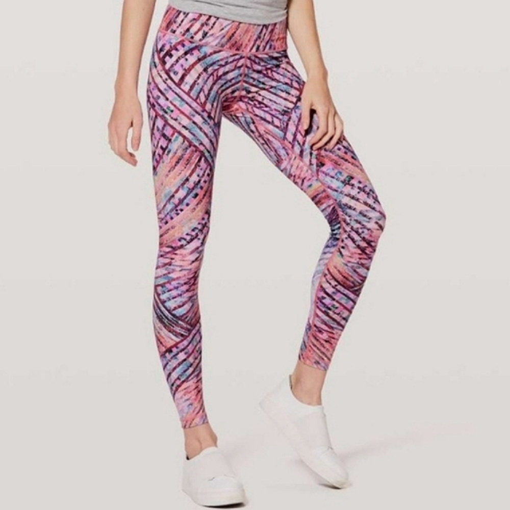 Rare Lululemon High Rise Colorful Print Leggings - Gem